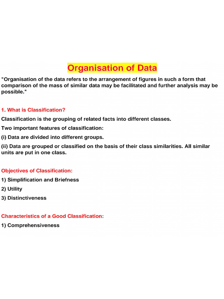 Organisation of Data | PDF
