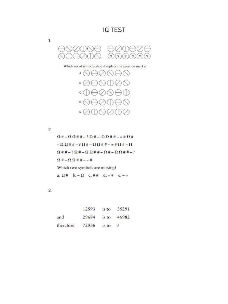 Iq Test | PDF