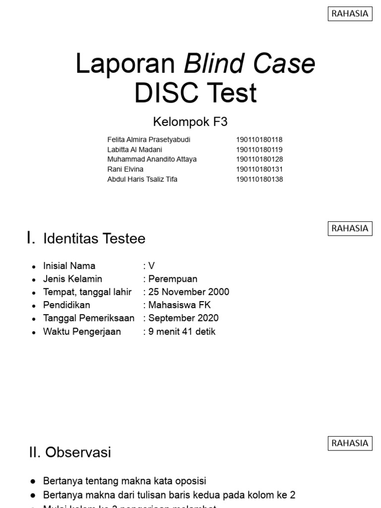 F3 Laporan DISC | PDF