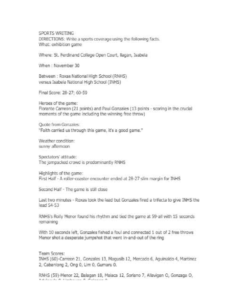 SPORTS 1 | PDF