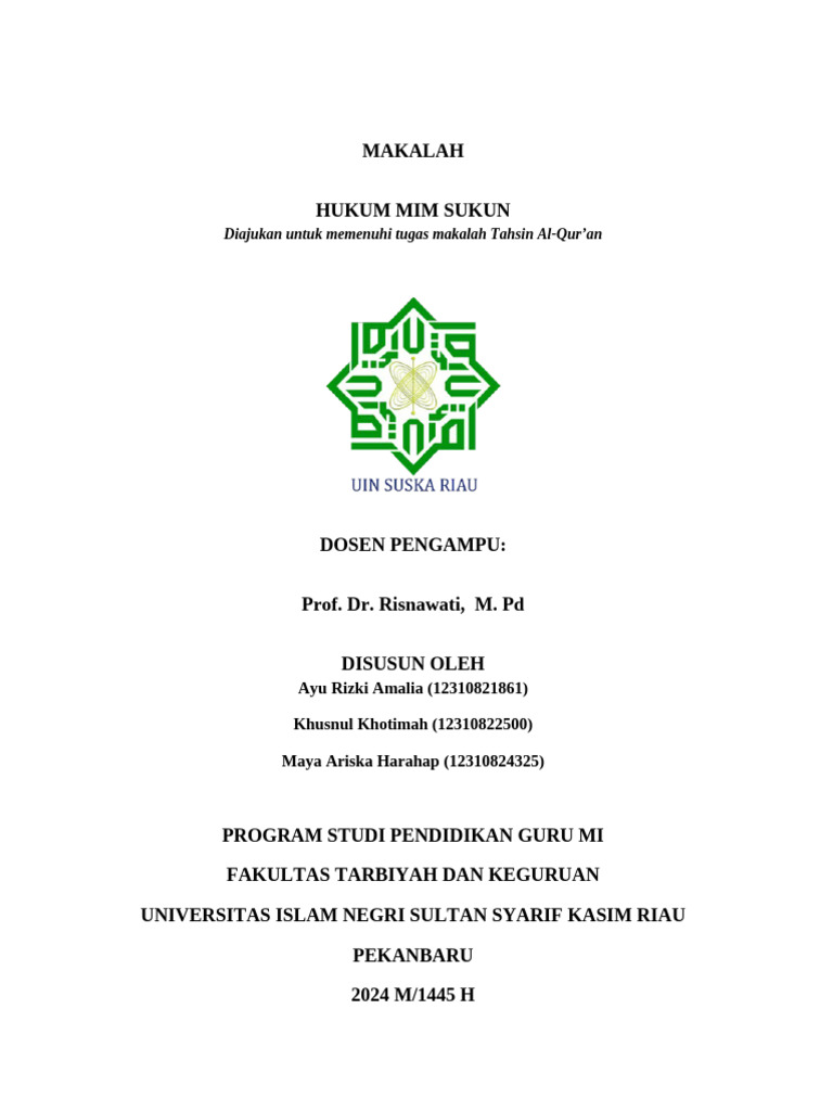 Makalah Tahsin 2C | PDF