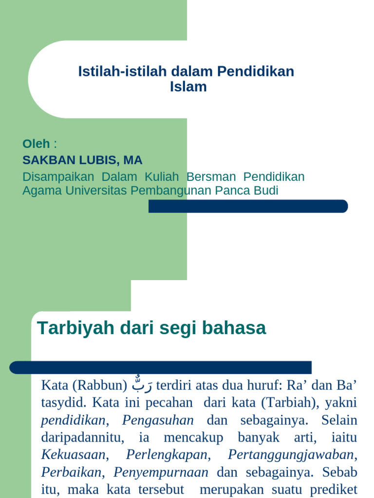 Istilah-Istilah Pendidikan Islam | PDF