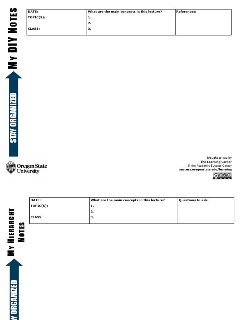 7 Note-Taking Frameworks Blanks 24 | PDF