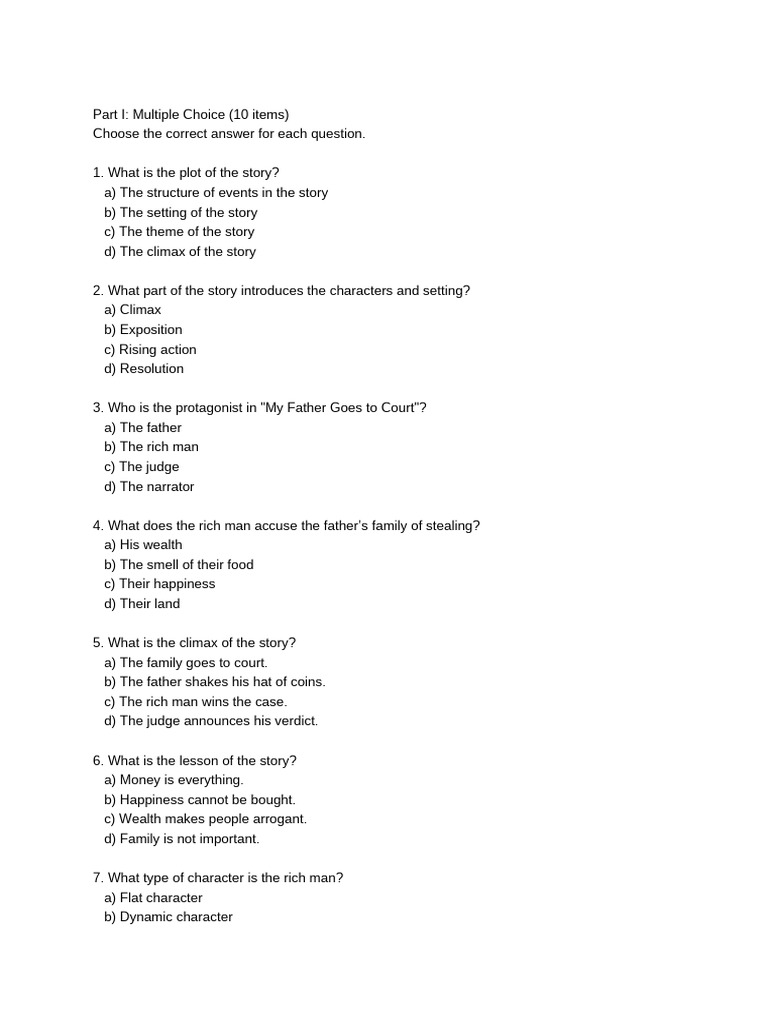 LONG QUIZ-English 7 Matatag-Elements of The Story | PDF
