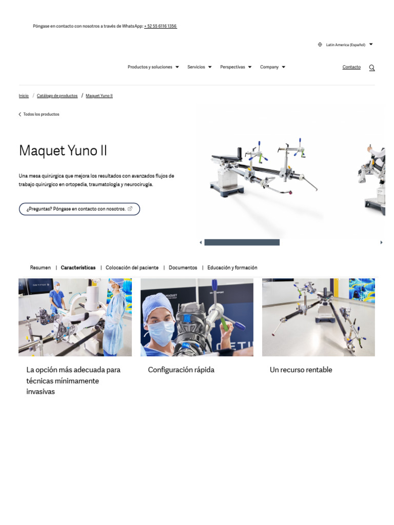 Mesa Quirúgica Maquet Yuno II - Facilita Sus Procedimientos Ortopédicos | PDF | Factores humanos ...