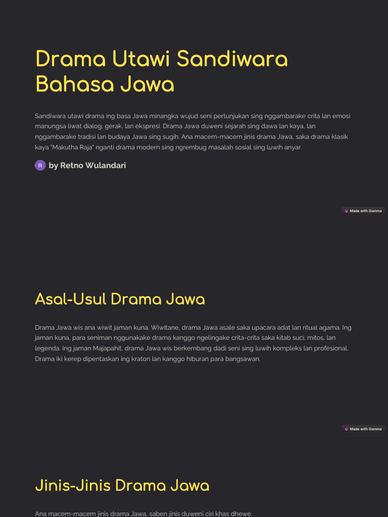 Drama-Utawi-Sandiwara-Bahasa-Jawa KELAS XII | PDF