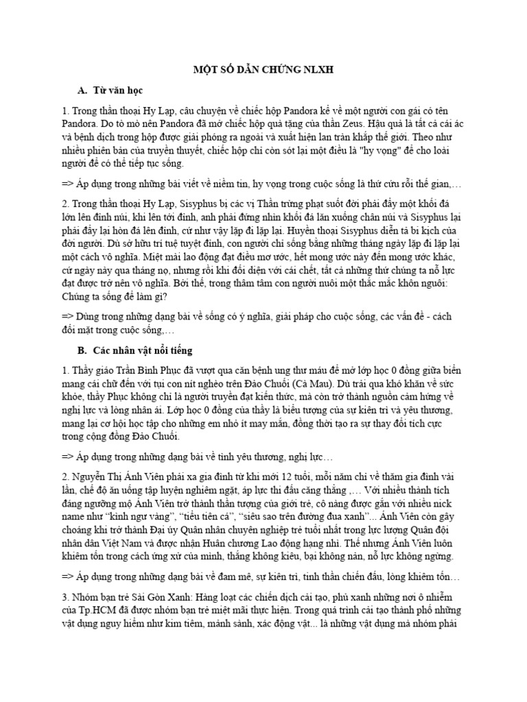 Dẫn chứng NLXH | PDF