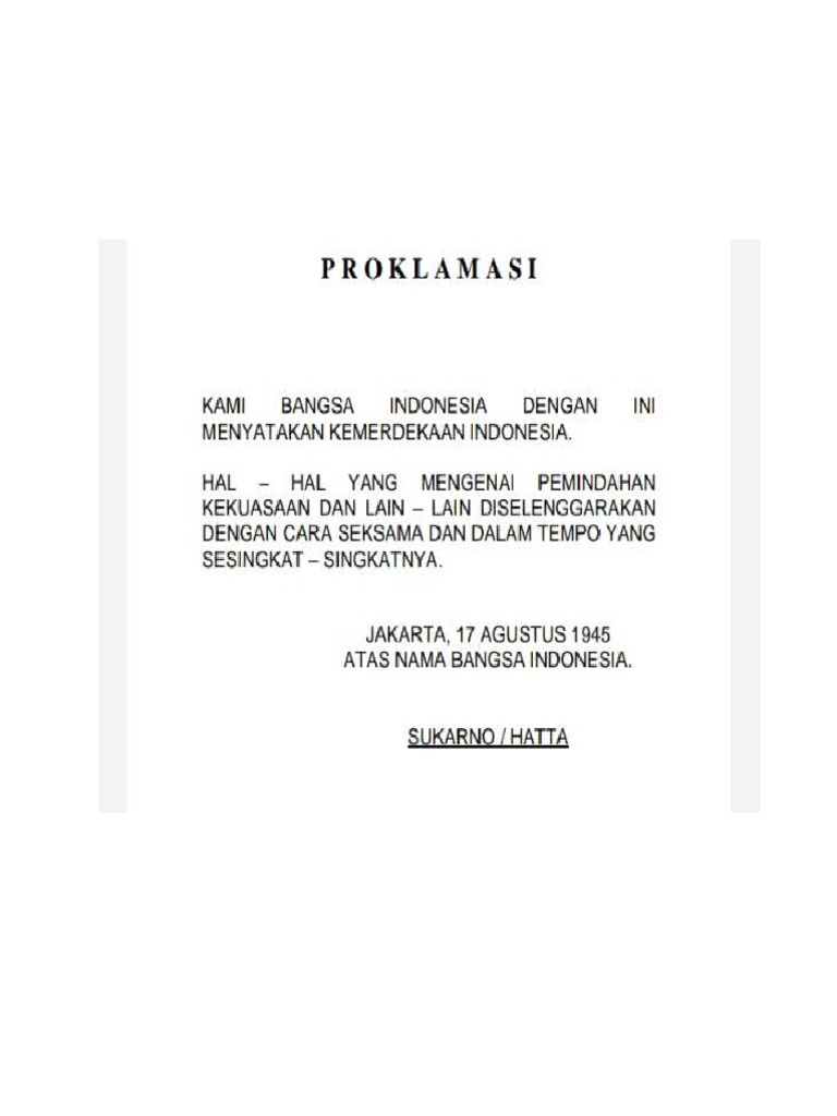 teks proklamasi | PDF