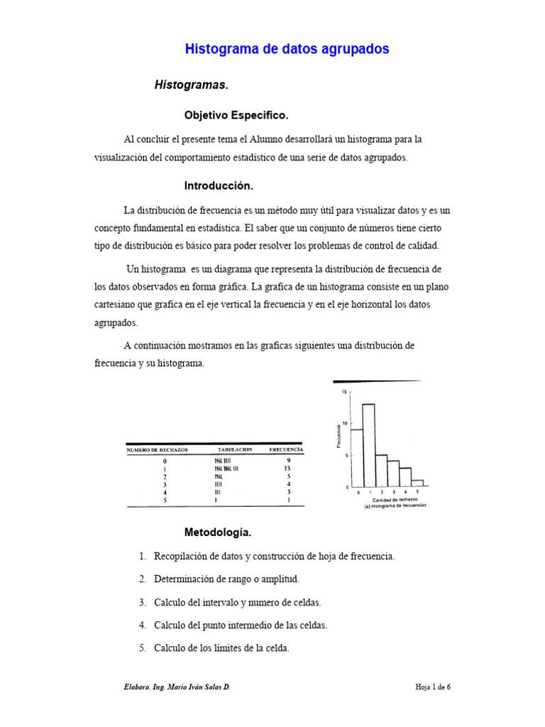 C4 Hta. Modelos Solucion Problemas Mejora Continua - HistogramaDatosAgrupados | PDF | Histograma ...