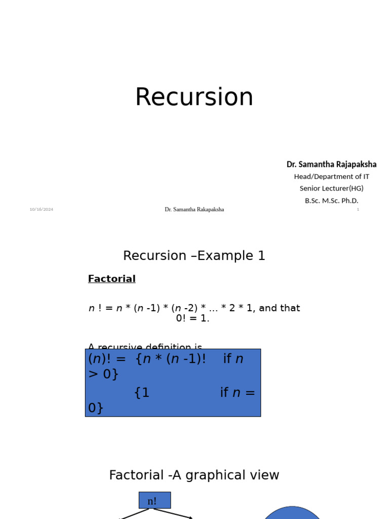 Recursion | PDF