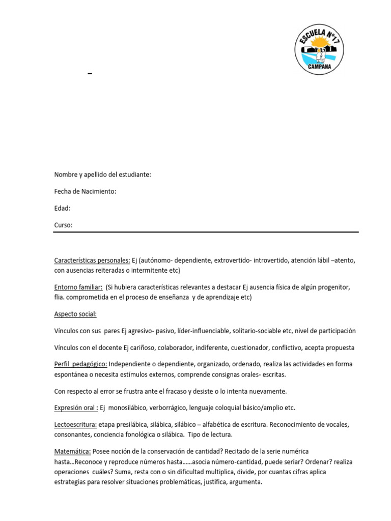 Modelo Redaccion Informe - Eoe Ep17 | PDF | Escritura | Relaciones personales, crianza y ...