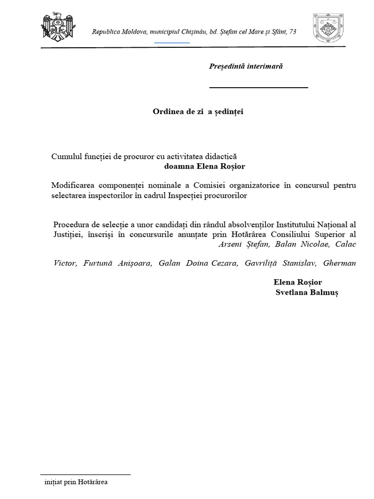 Proiect Agenda CSP - 28.08.2024 | PDF