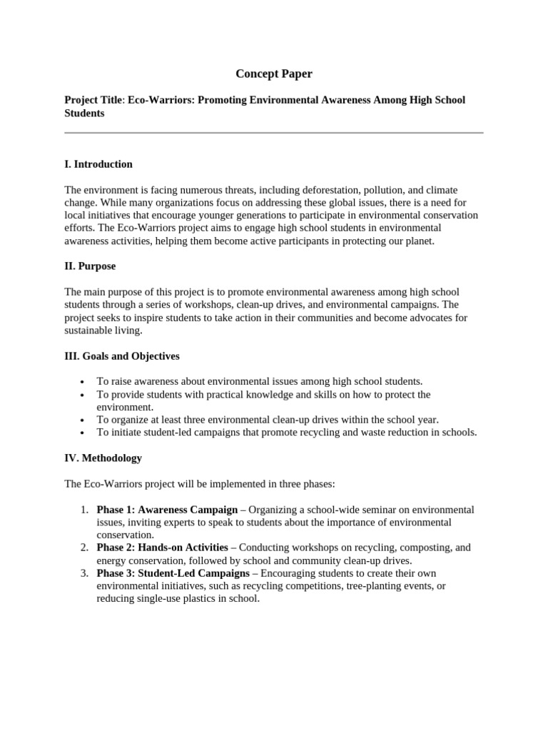 Concept Paper Sample | PDF