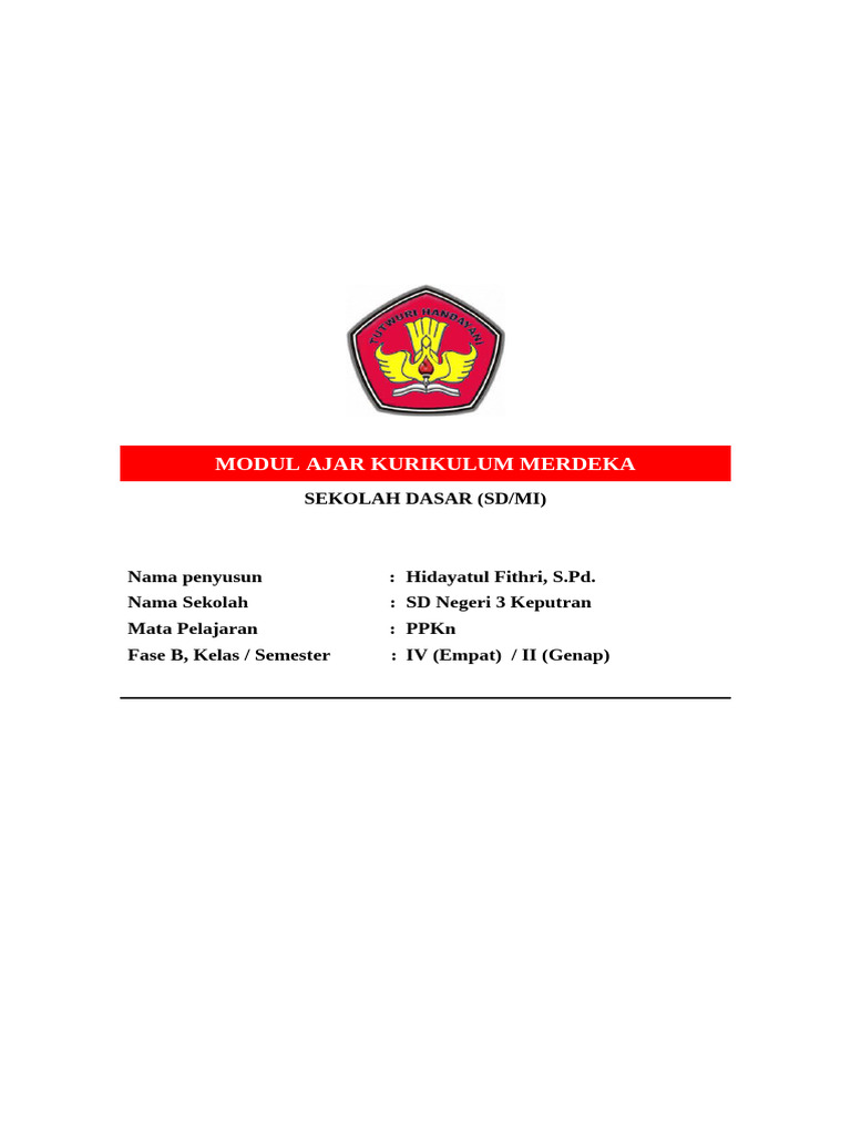 Modul Ajar PPKN BAB 4 KELAS 4 | PDF