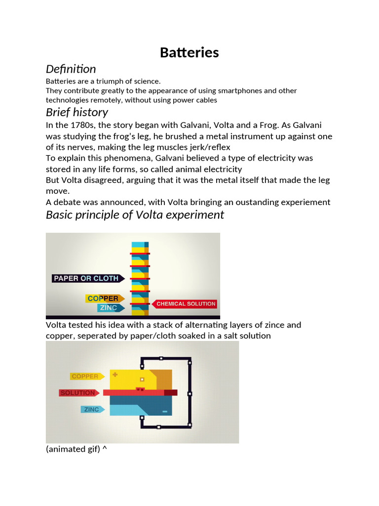 Batteries: Brief History | PDF