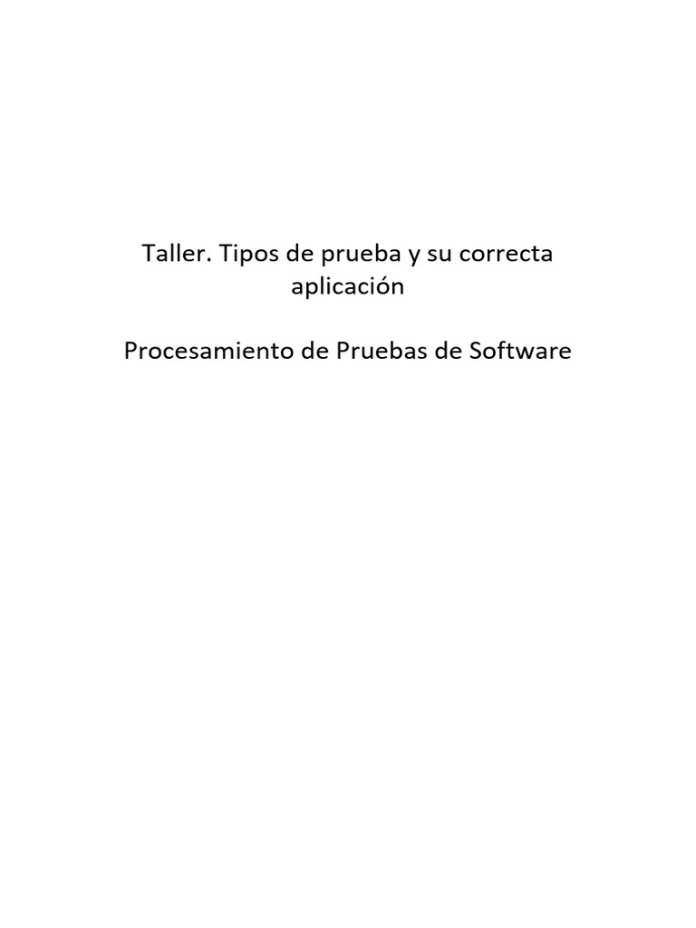 Tipos de Prueba en Software: Guía Completa | PDF | Software | Pruebas ...