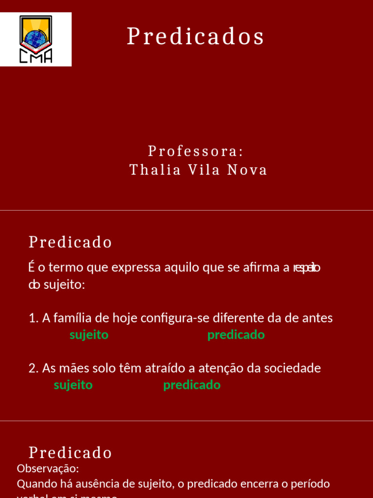 Predicados 3 Ano | PDF