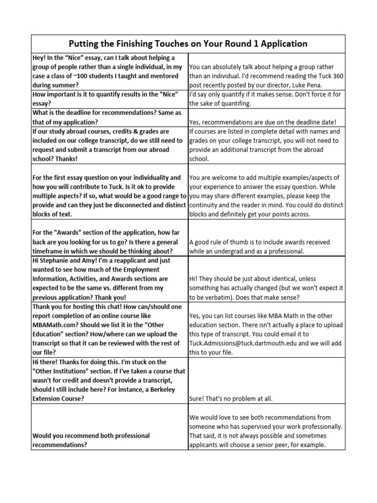 Putting The Finishing Touches On Your R1 Application 9.14.18 | PDF ...