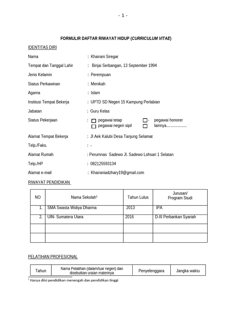 Formulir_Daftar_Riwayat_Hidup_Pemohon (1) | PDF Formulir_Daftar_Riwayat_Hidup_Pemohon (1) | PDF