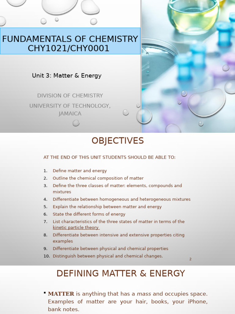 Unit 3 - Matter and Energy | PDF