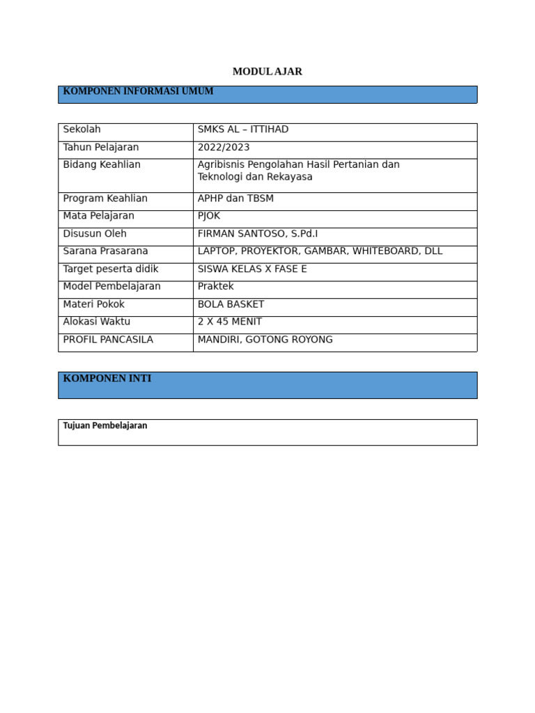 format MODUL AJAR | PDF