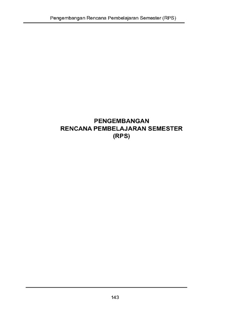Pengembangan Rencana Pembelajaran Semester (RPS) | PDF