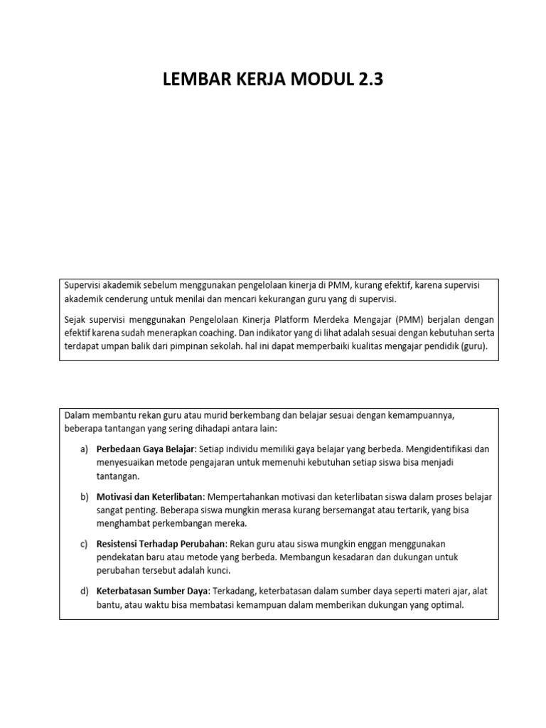 Lembar Kerja Modul 2.3 Jawaban | PDF