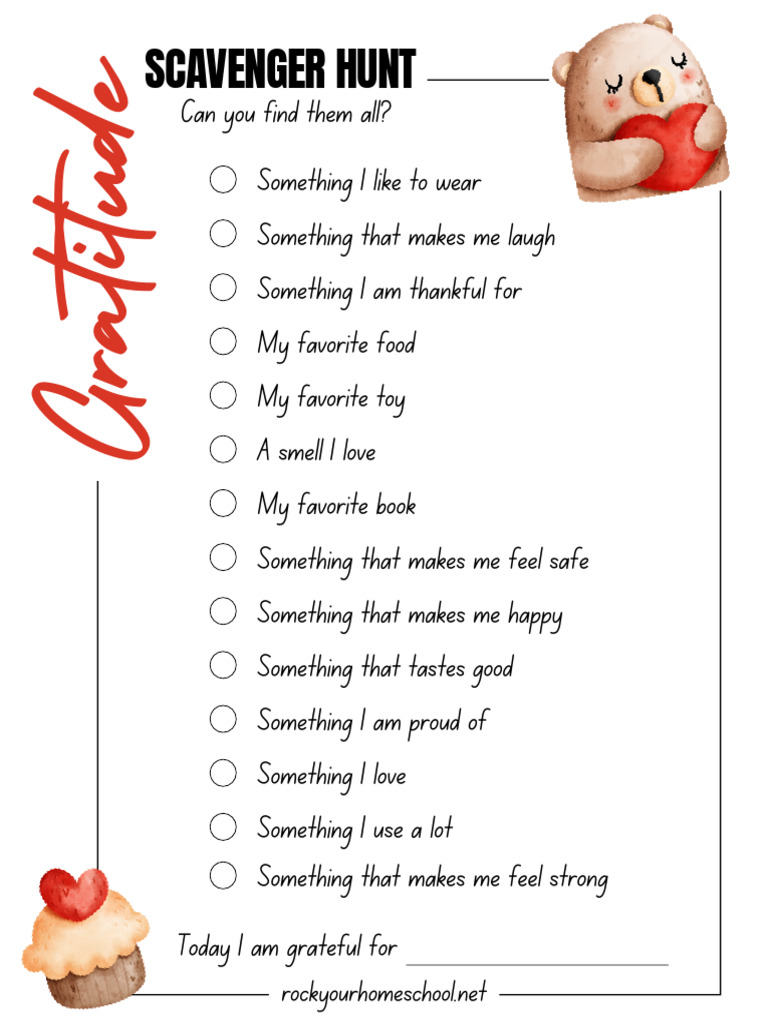 Gratitude Scavenger Hunt 4 | PDF