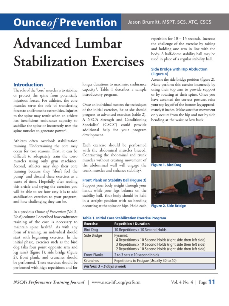 Advance Lumbar Stabilization | PDF