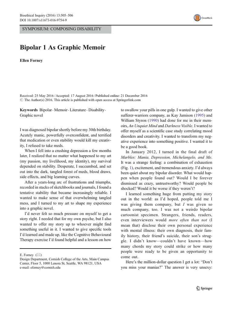 Bipolar 1 As Graphic Memoir | PDF
