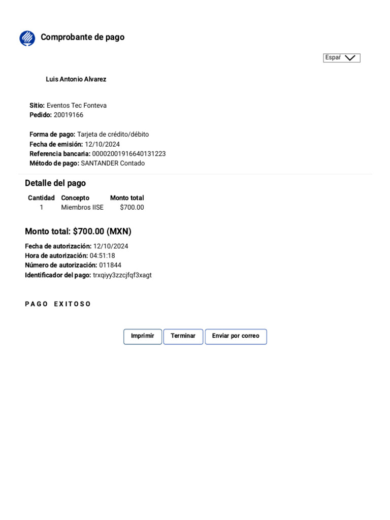 Comprobante De Pago Pdf