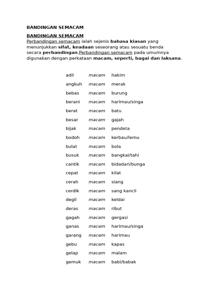 Bandingan Semacam | PDF