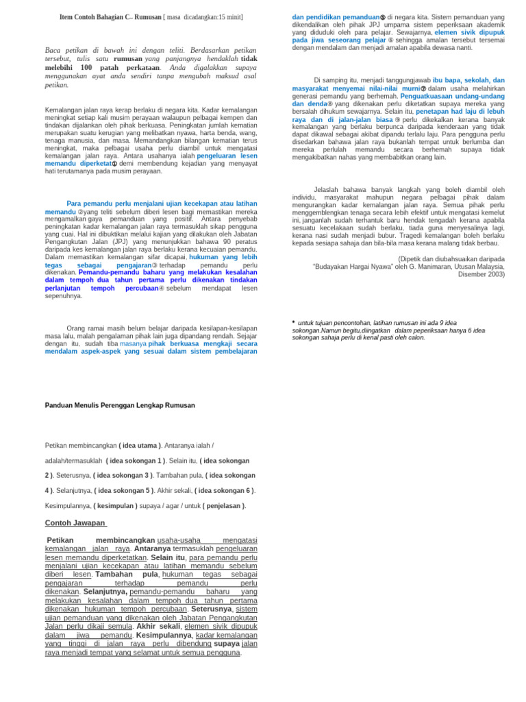 Latihan Rumusan Item Contoh | PDF