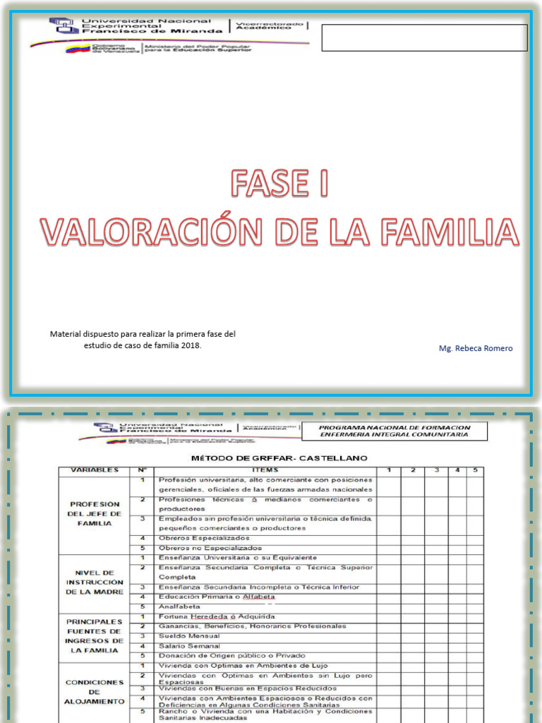 Fase I. Valoración Familiar | PDF