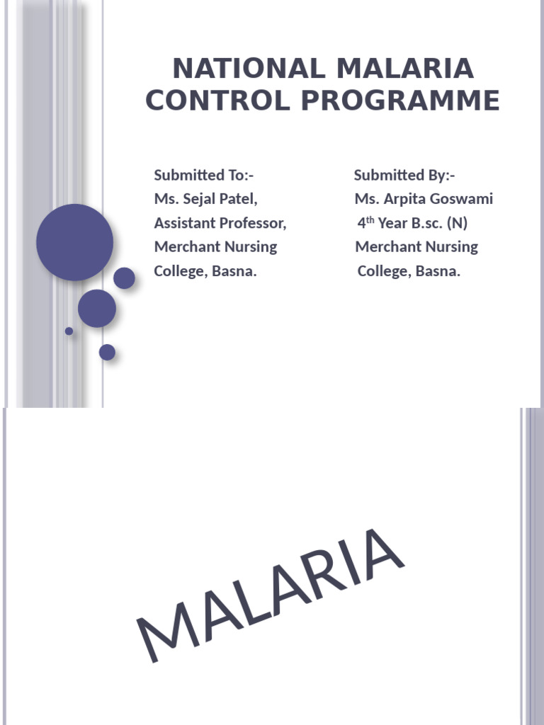 National malaria control program | PDF
