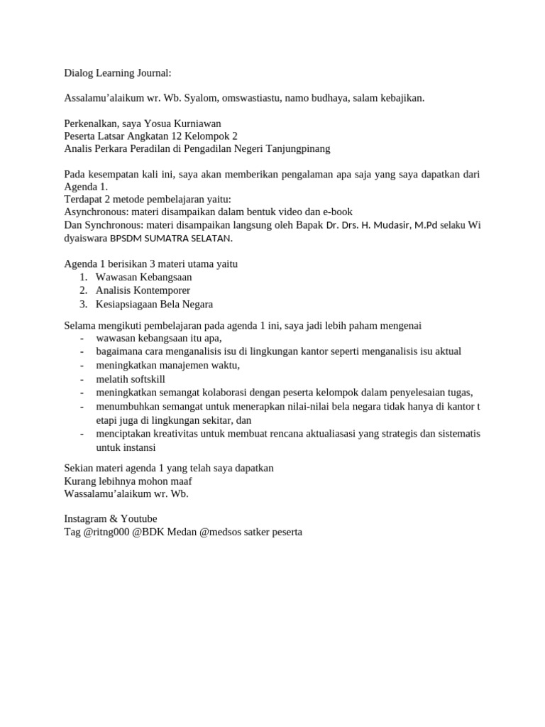 Dialog Learning Journal | PDF