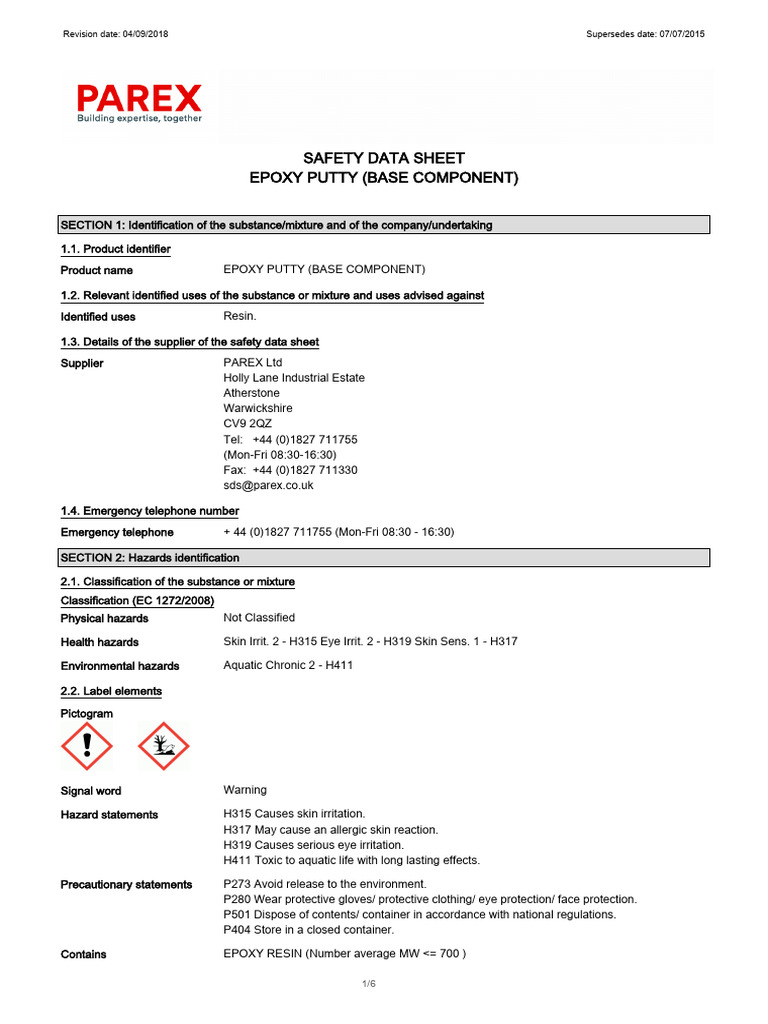 Epoxy Putty Base Component | PDF