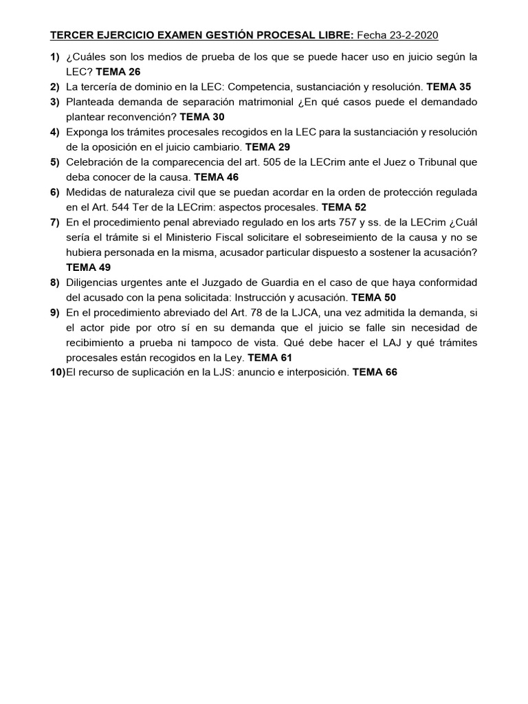 Tercer Ejercicio Gestión 2020 | PDF