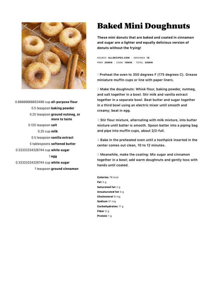 Baked Mini Doughnuts | PDF