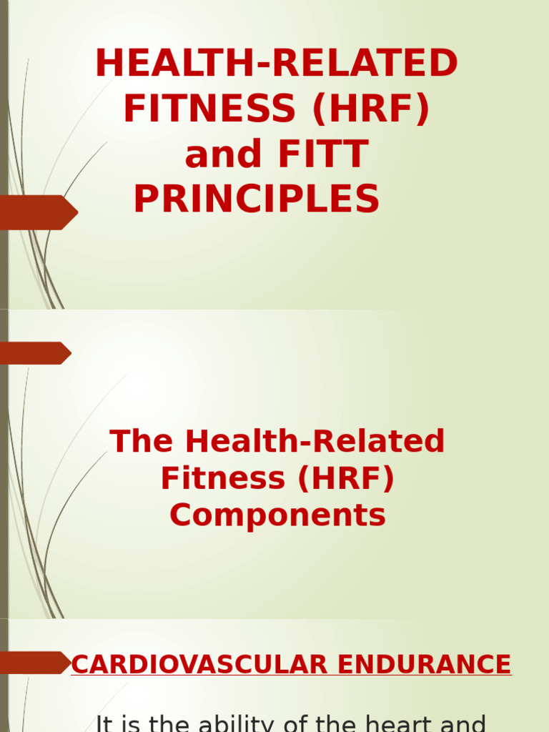 Health Related Fitness HRF and Fitt Principles | PDF