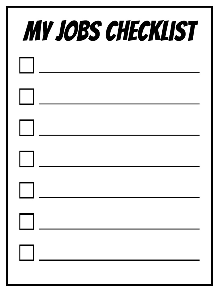 My Jobs Checklist | PDF