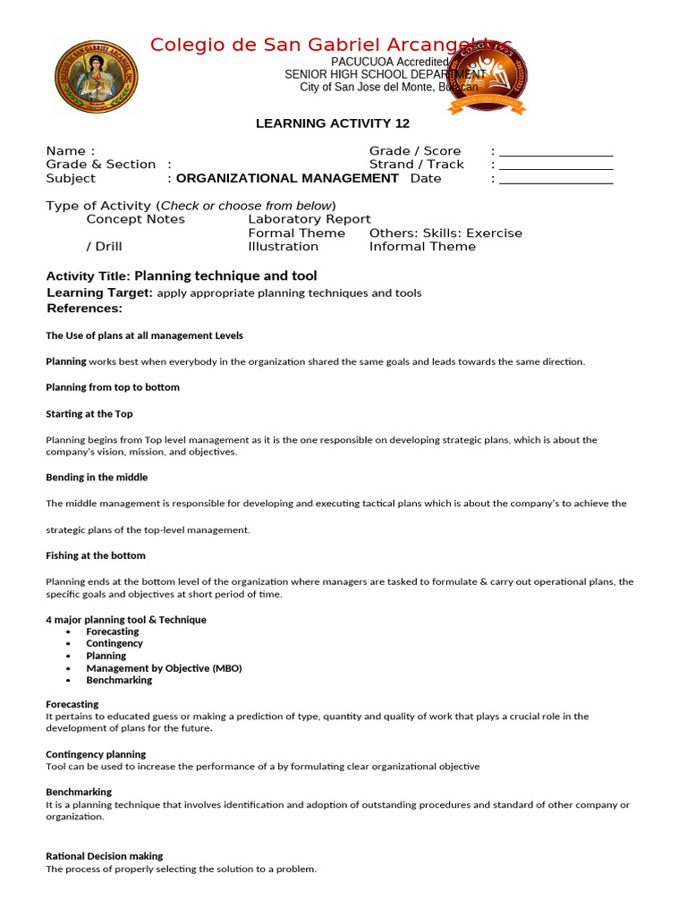 Las 12 Org - MNGT | PDF