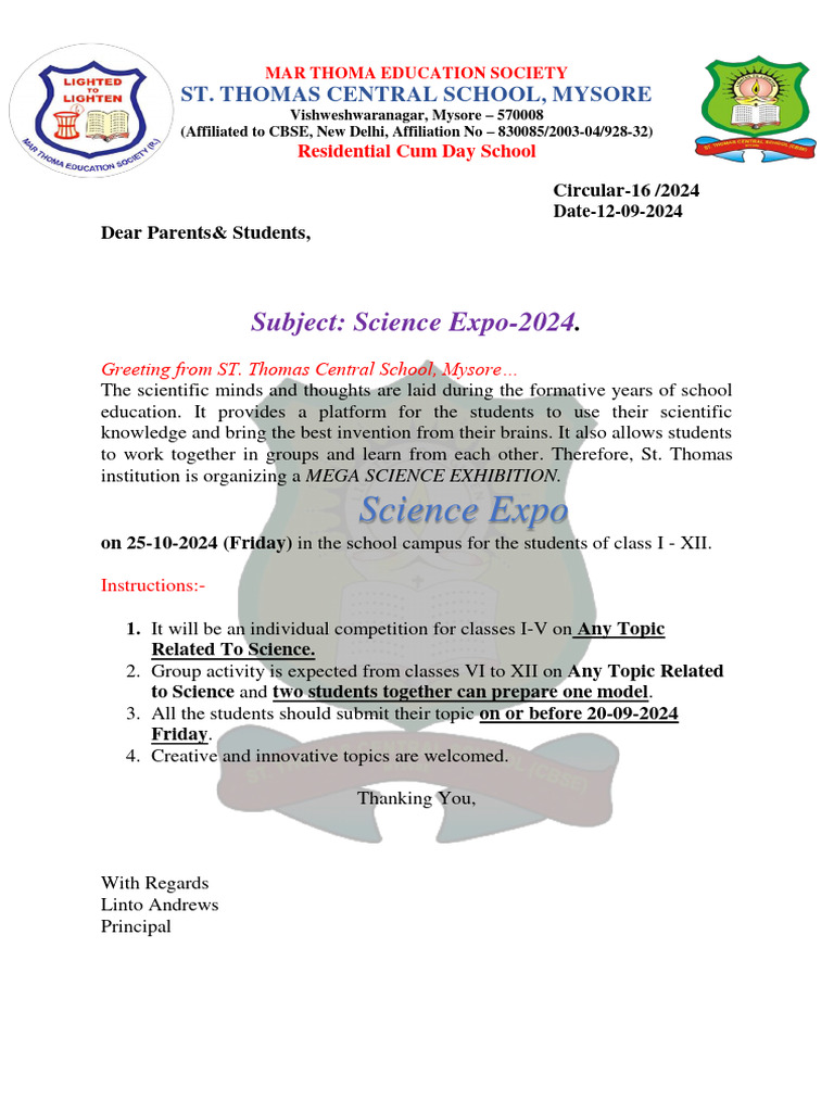 Science Exhibition - 2024 | PDF