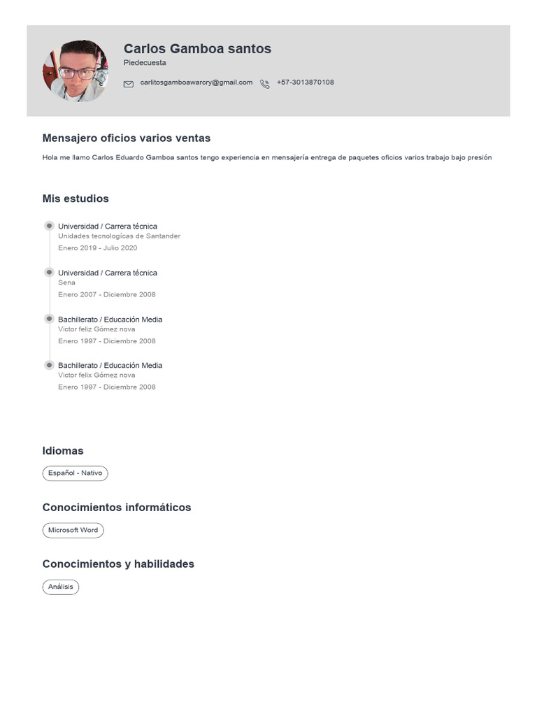 Carlos Gamboa Santos | PDF