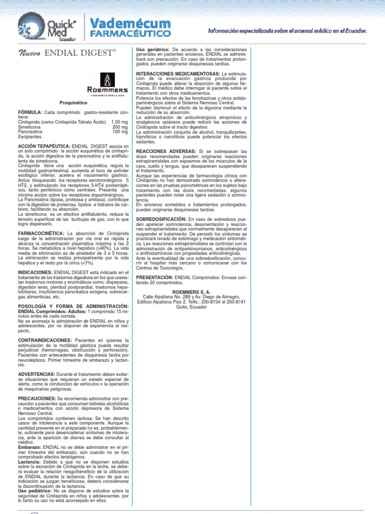 Endial Digest | PDF | Medicamentos con receta | Digestión