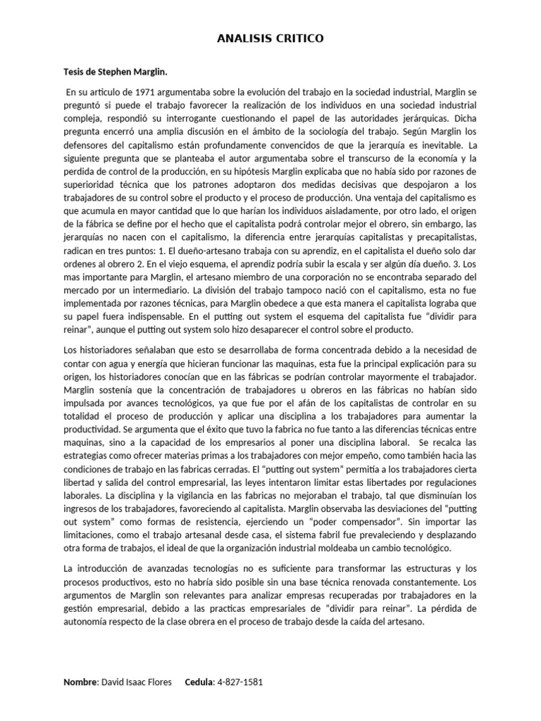 Analisis Critico | PDF