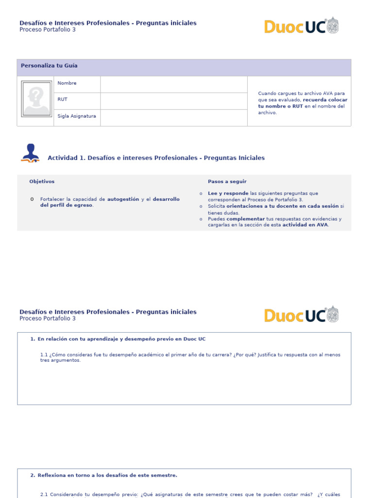 Desafíos e Intereses Profesionales - APP3 - Inicial | PDF