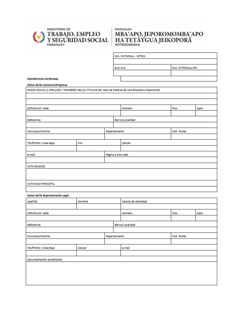 Inscripción Patronal MTESS: Guía Completa | PDF