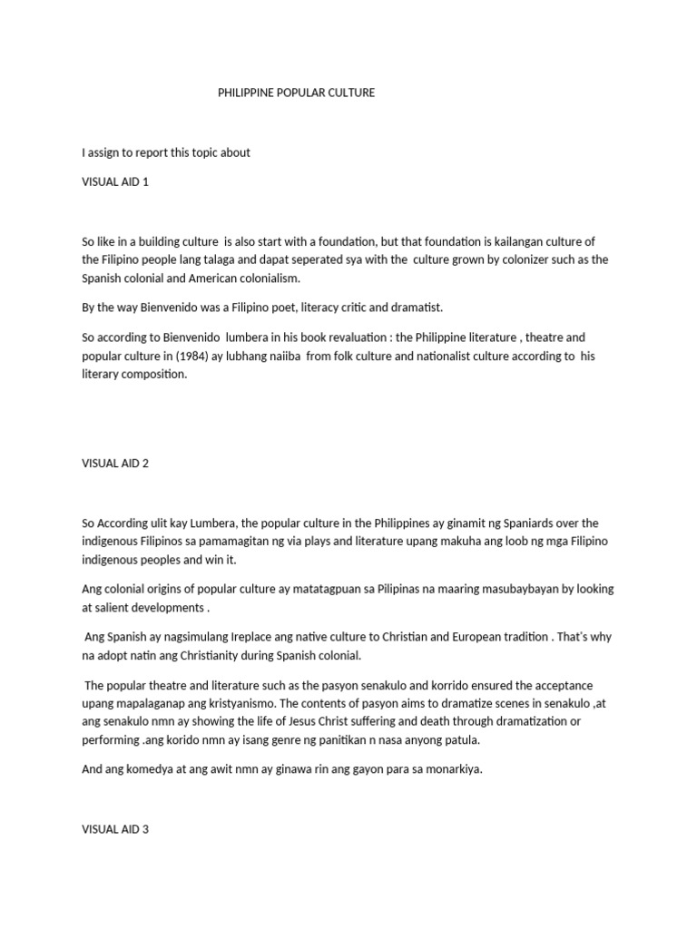 PHILIPPINE POPULAR CULTURE | PDF