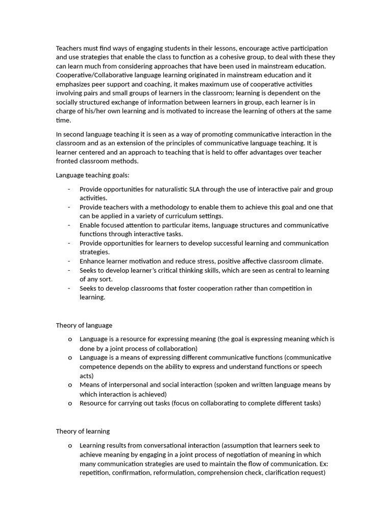 cooperative language learning | PDF